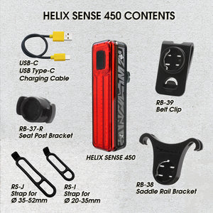 Moon Helix Sense 450 Lumens Bicycle Light (with brake sensing)